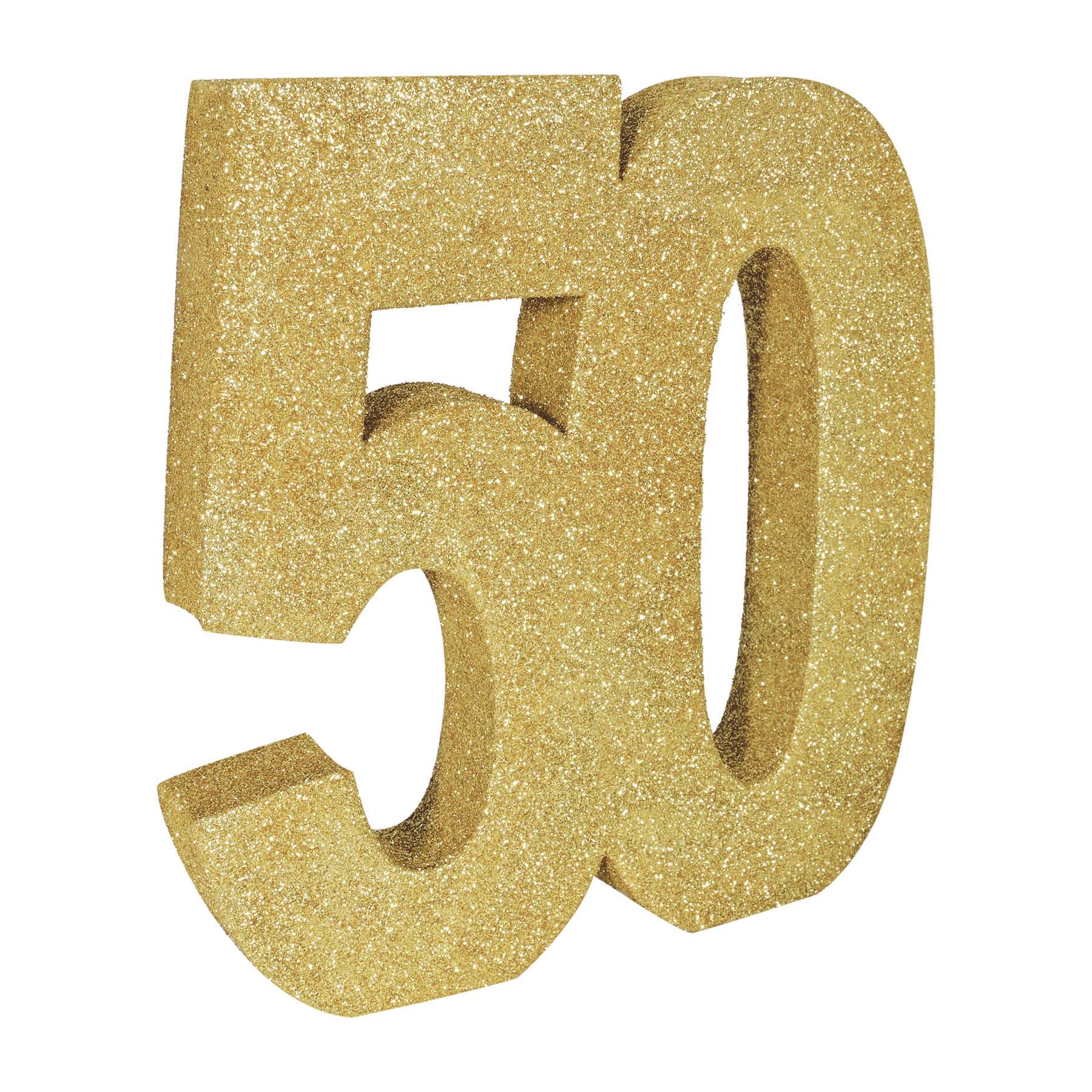 3-D Gold Glittered "50" Centerpiece