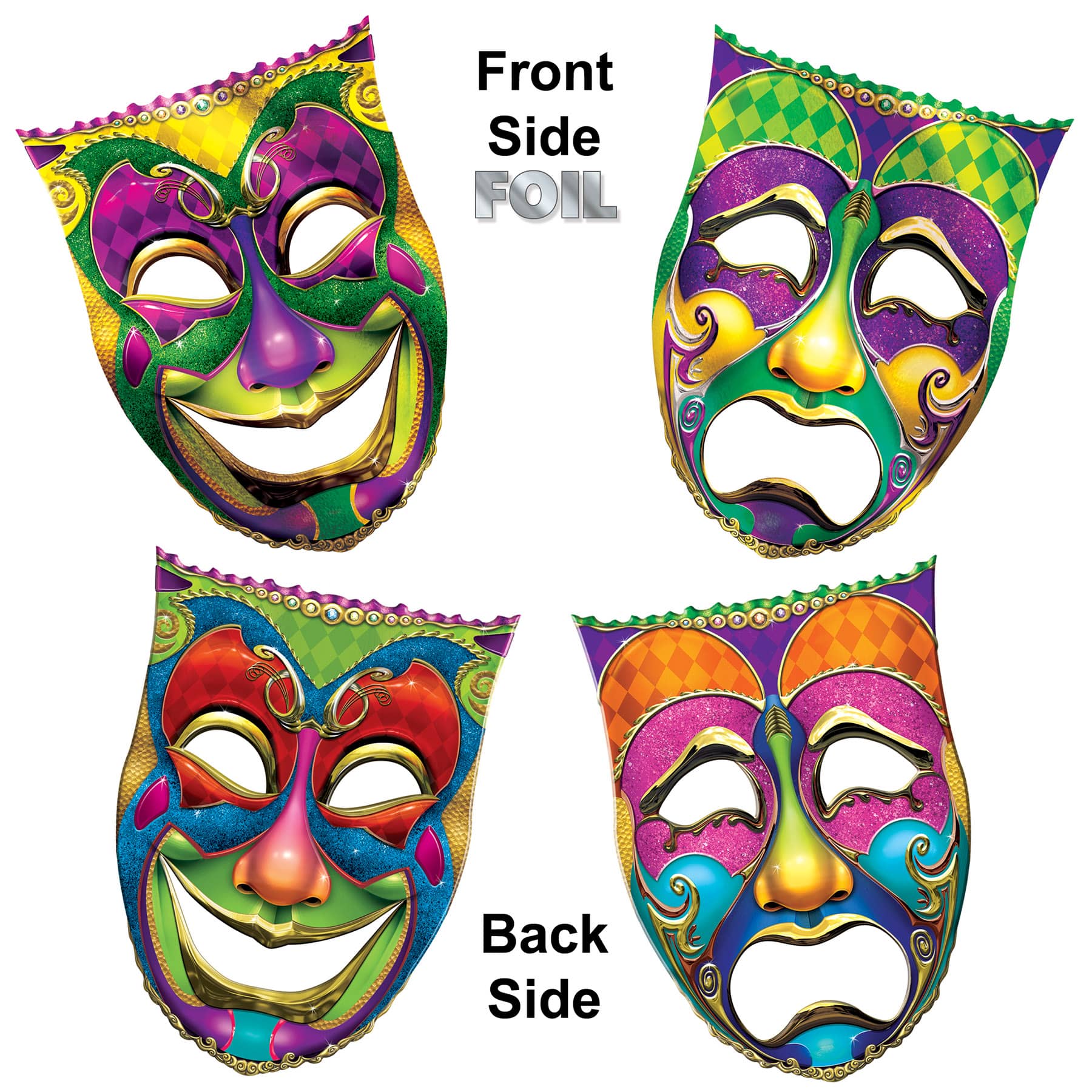 Jumbo Foil Comedy & Tragedy Face Cutouts