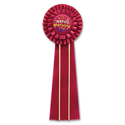 Happy Birthday Deluxe Red Rosette