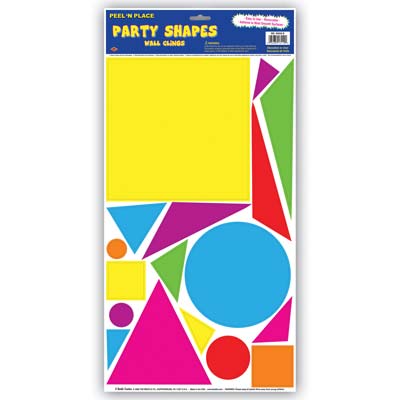 Multi-Colored Party Shapes Peel 'N Place