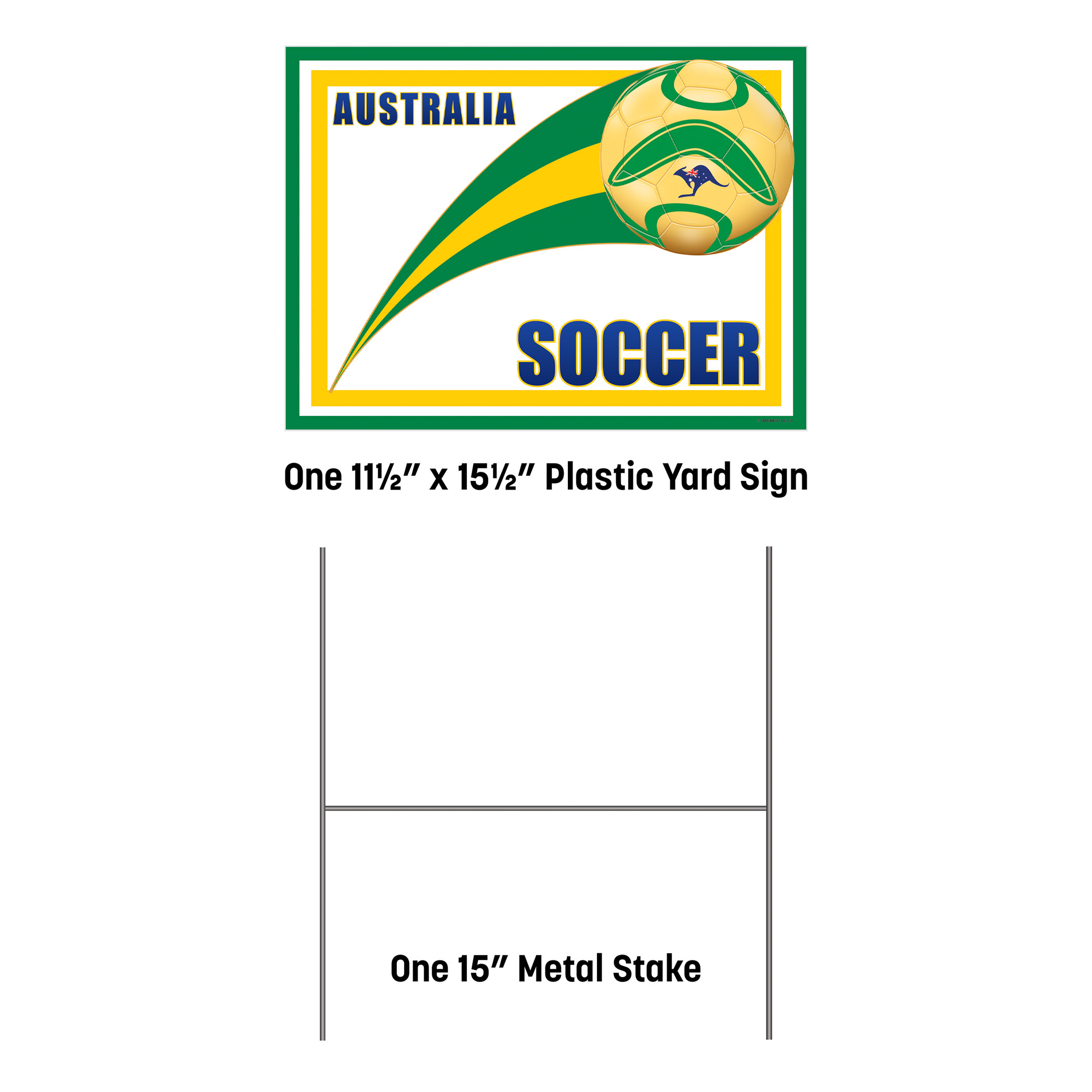 Plastic Soccer Yard Sign - Australia