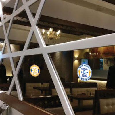 Removable Wall Clings (Maintain 6' Distance)