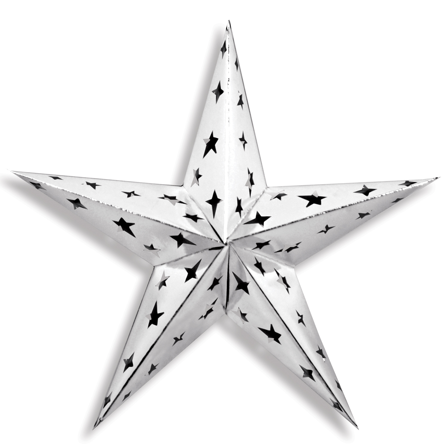 Dimensional Silver Foil New Years Star